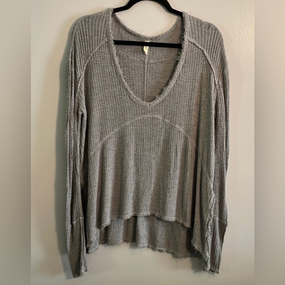 Free People Grey Oversized Tunic Xs - Gem
